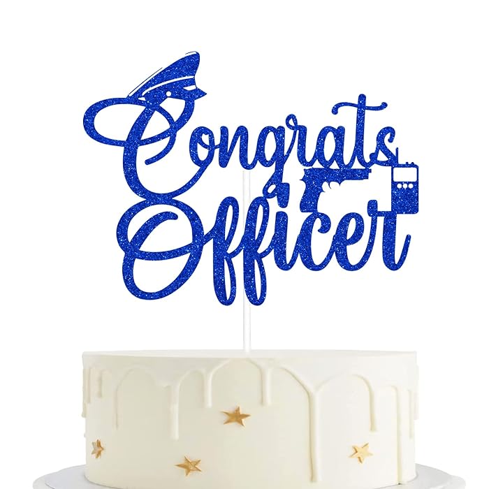 Buy HUASR Congrats Officer Cake Topper, 2021/2022 Police Officer Graduation Cake Decor, Future ...