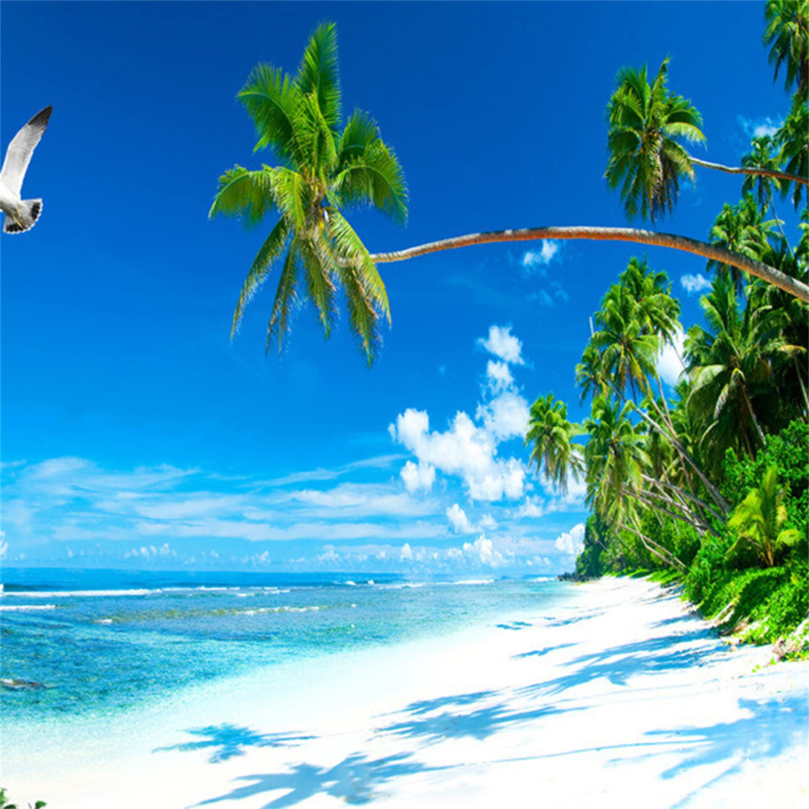 Wallpaper Coconut Island Modern Coconut Tree 3D Mural Beach Wallpaper