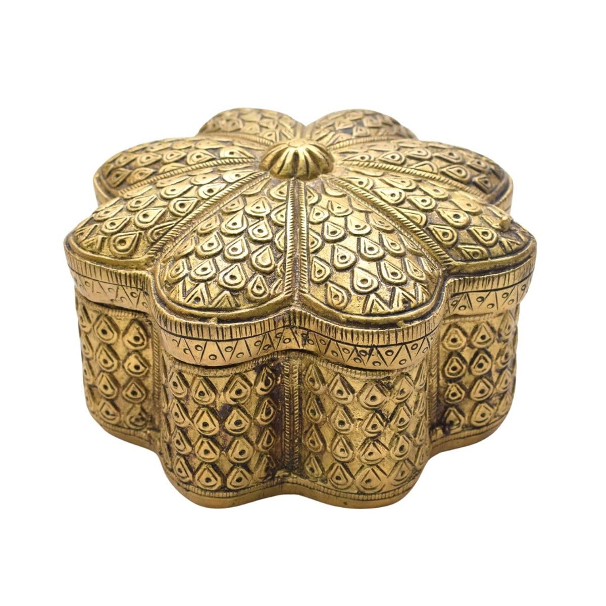 Tarang Arts Brass Box | Handcrafted Decorative Showpiece Storage Box ...