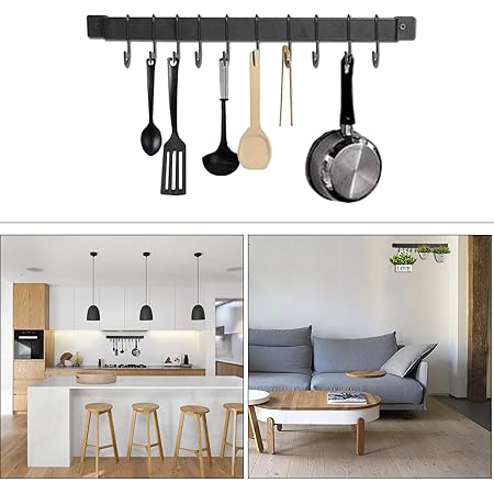 Amazon.com: Housolution Kitchen Rail with 15 Hooks, 16 Inch Kitchen ...