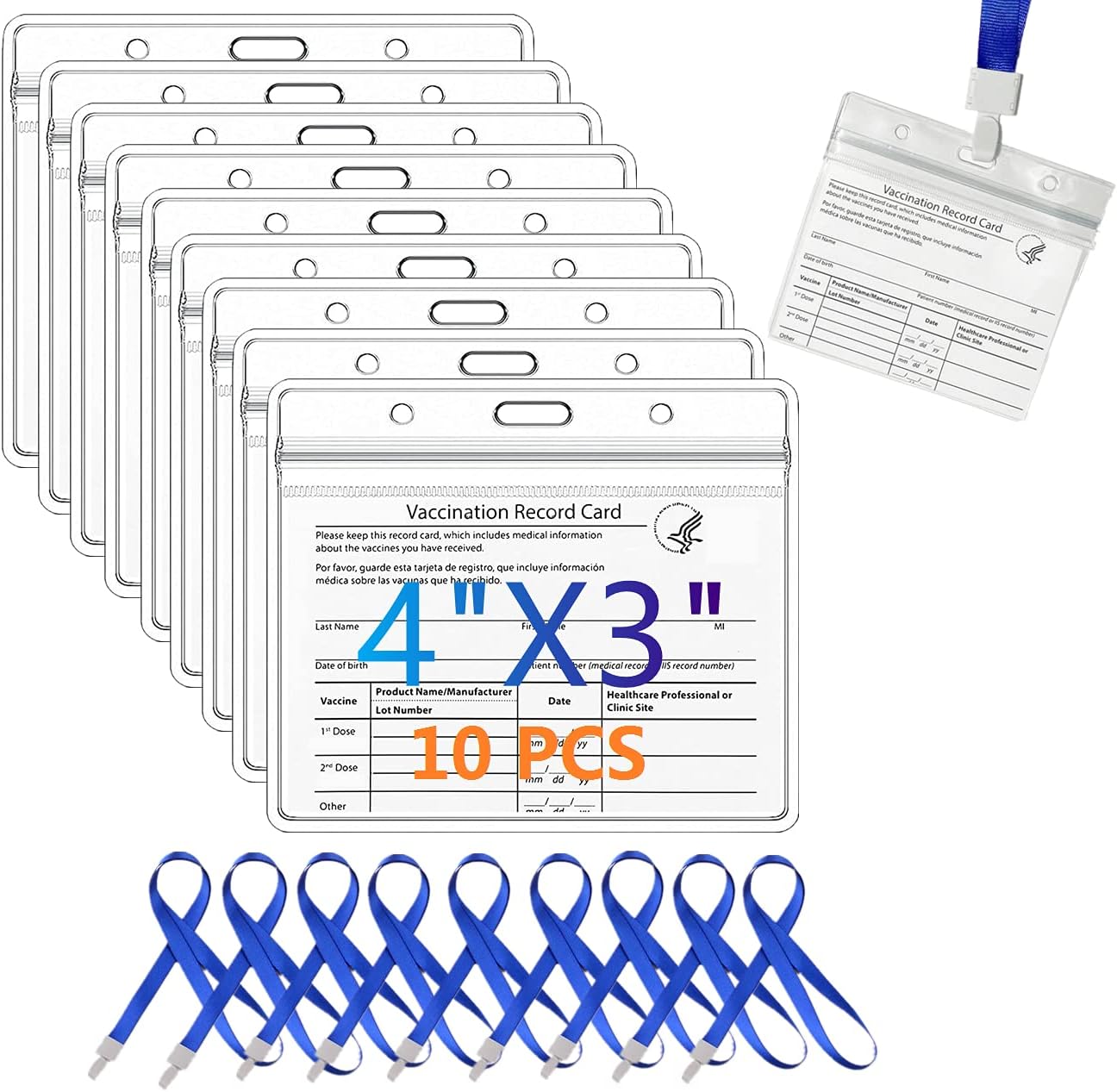 Amazon.com : 10 Pack Covid Vaccination Card Holder 4 x 3 Inches ...