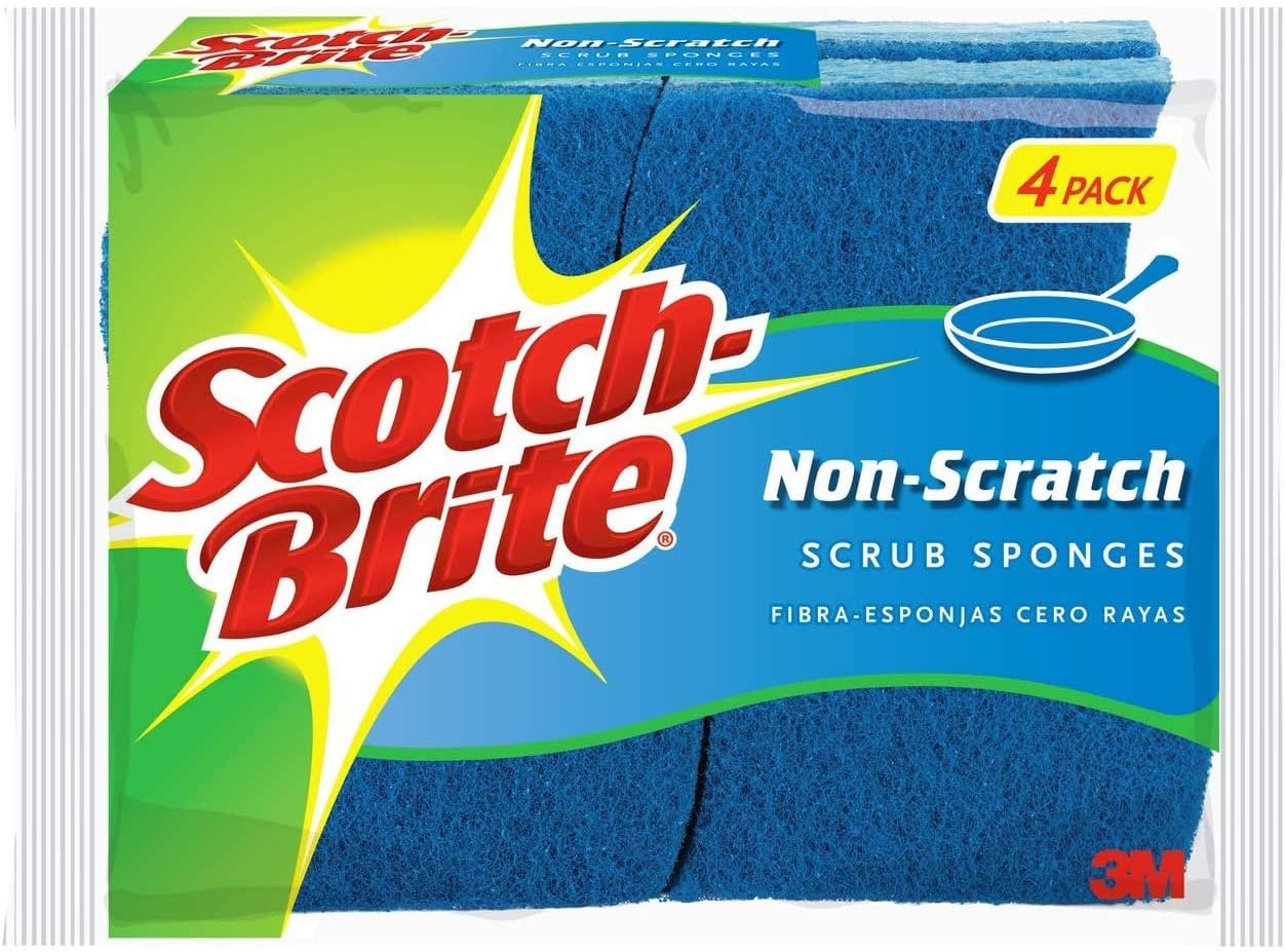 Amazon.com: 3M Scotch-Brite Sponges: non-scratch scrub sponge / 4-pack ...
