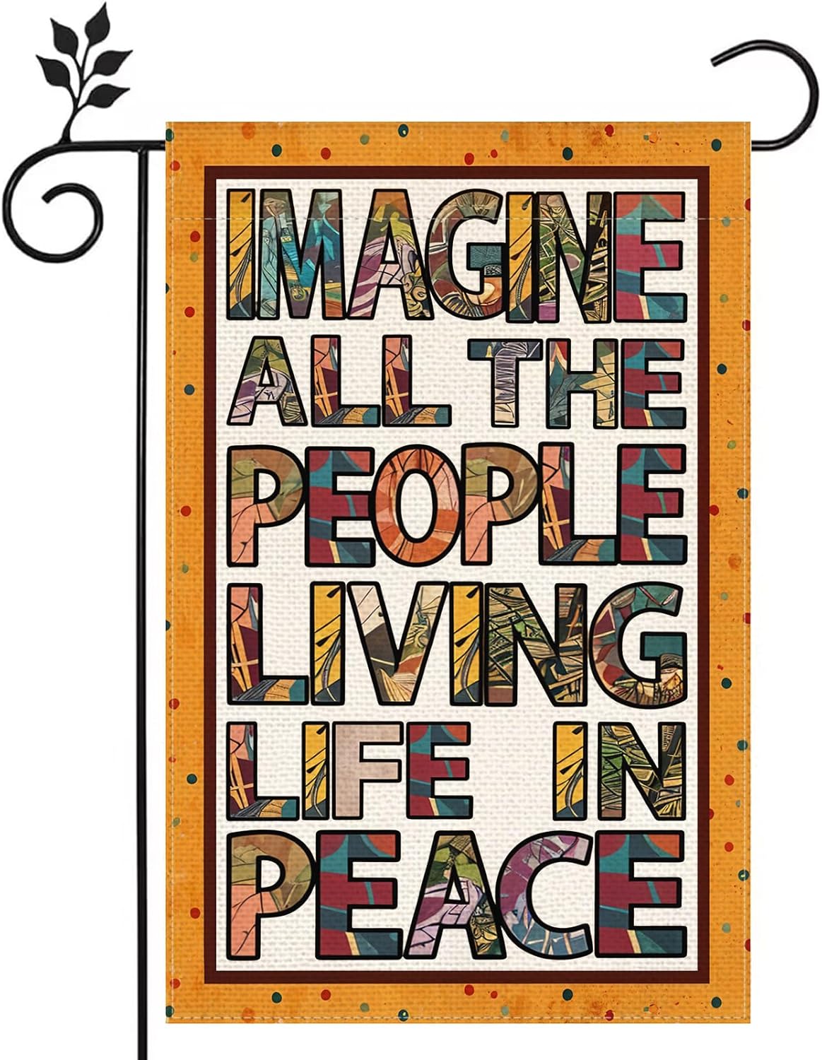 Amazon.com : Peace and Love Flag Imagine All The People Living Life In ...