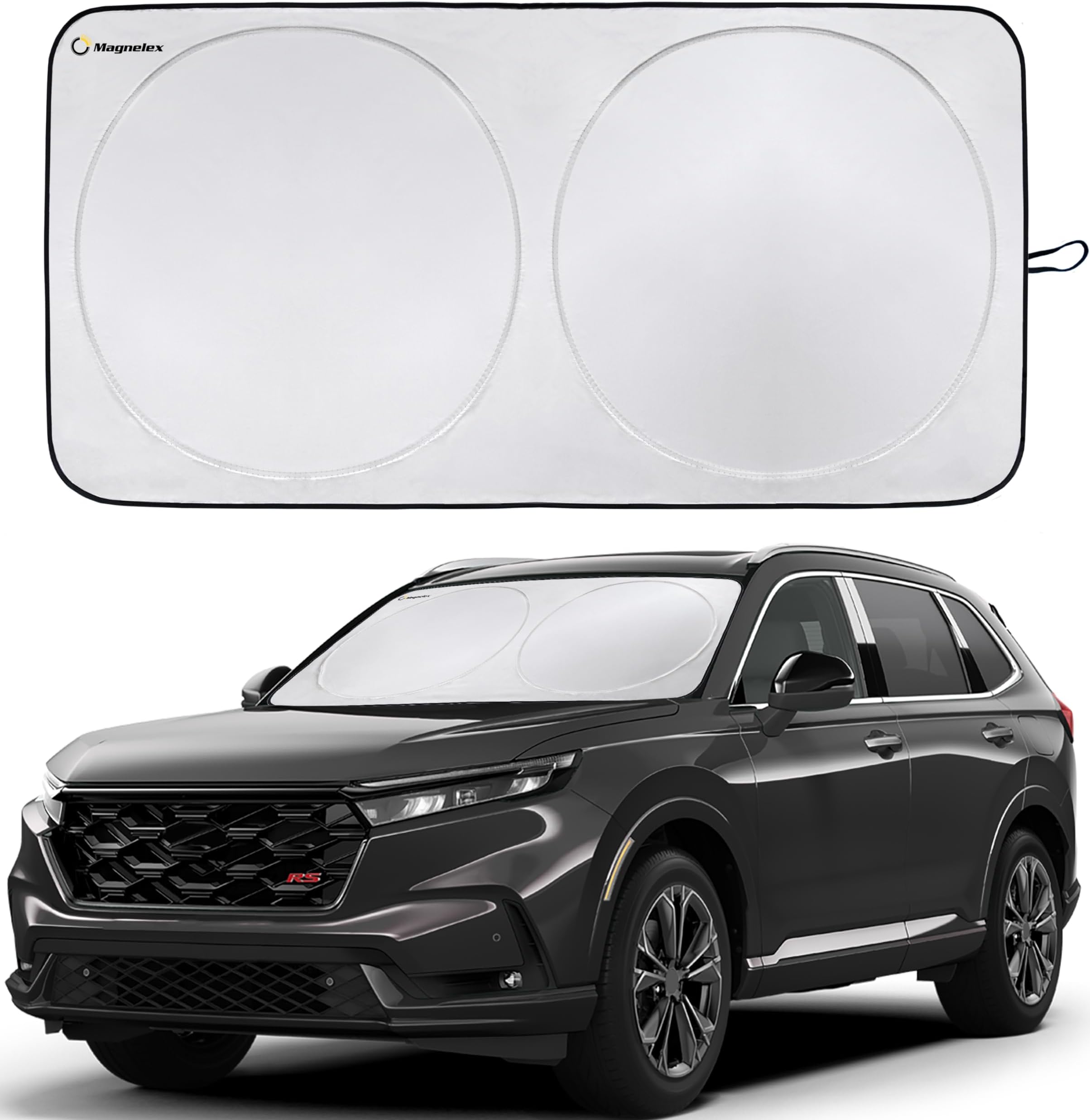 Magnelex car windshield sunshade with bonus steering wheel cover sun ...