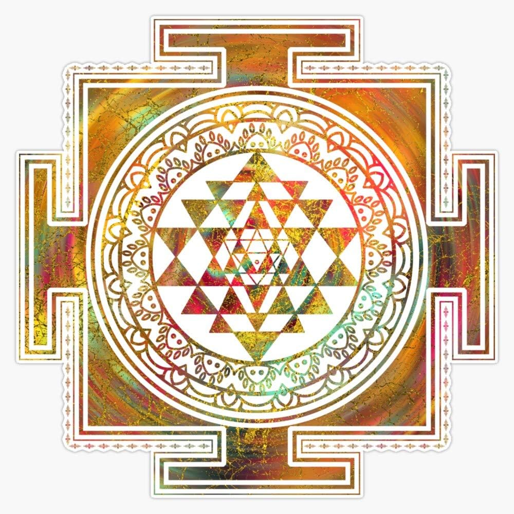 Amazon.com: Evan Decals Colorful Sri Yantra/Sri Chakra Sticker Vinyl ...