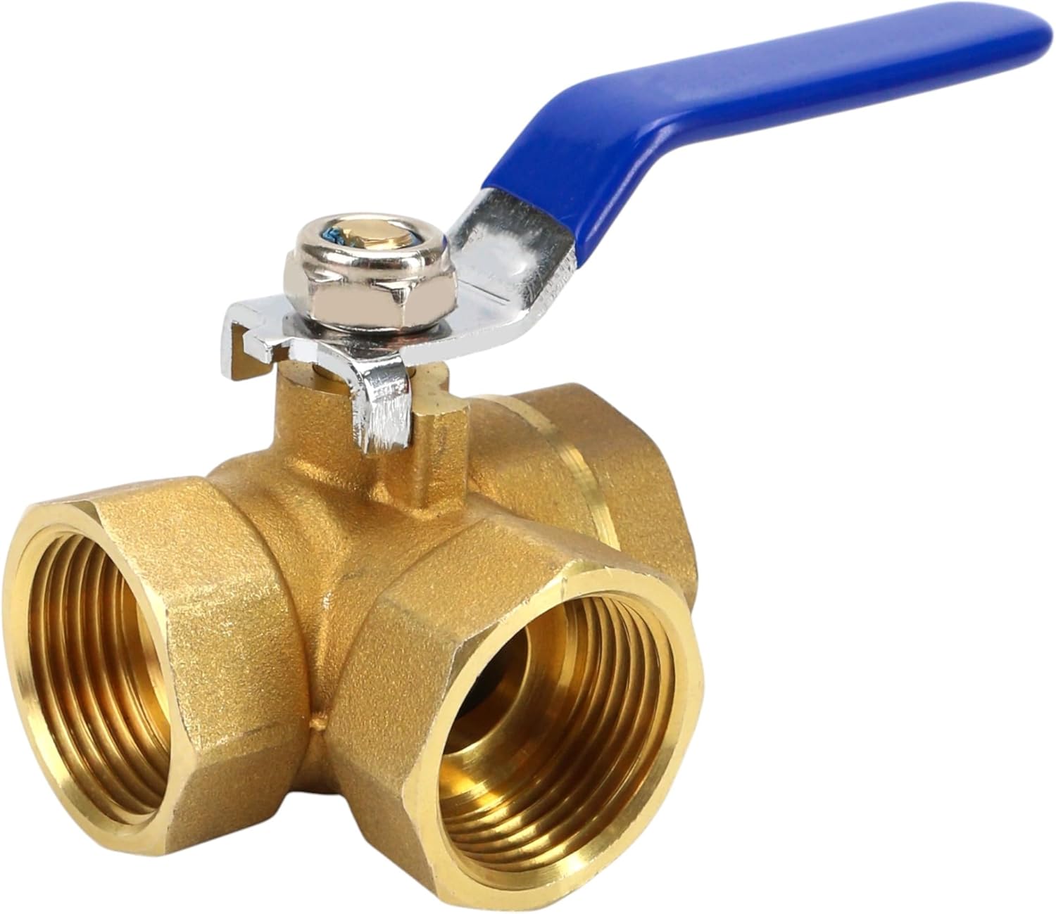 Amazon.com: 3 Way Valve 1 Inch DN25 Brass Ball Valve T Port T-Type ...