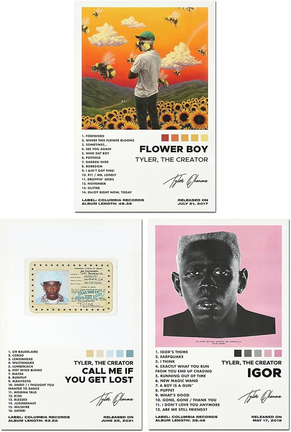Amazon.com: Tyler Canvas Poster Set: Flower, Boy, Igor - 'Call Me If ...