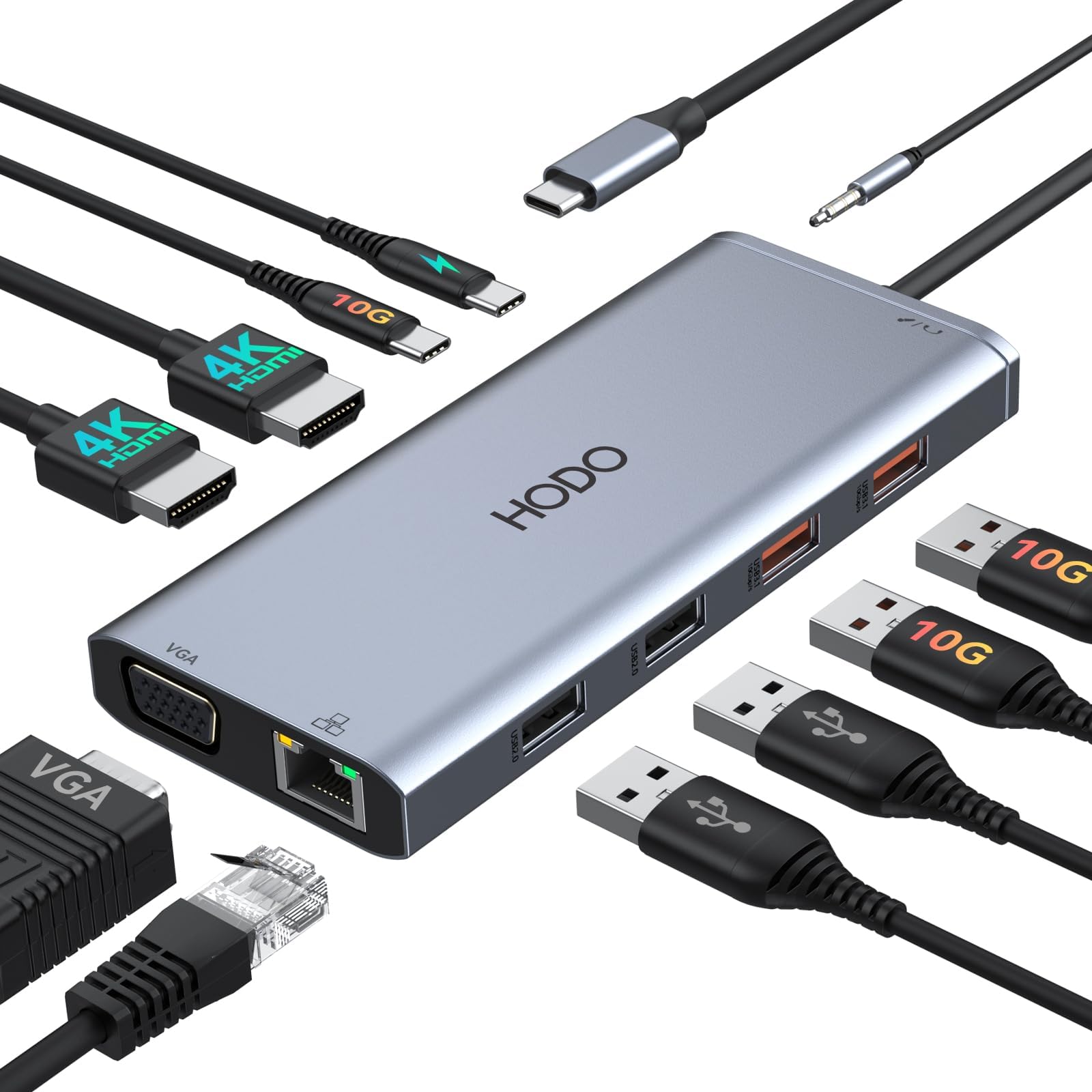 Amazon.com: UGREEN Revodok 206 Docking Station 6 in 1 USB C Dock Dual ...