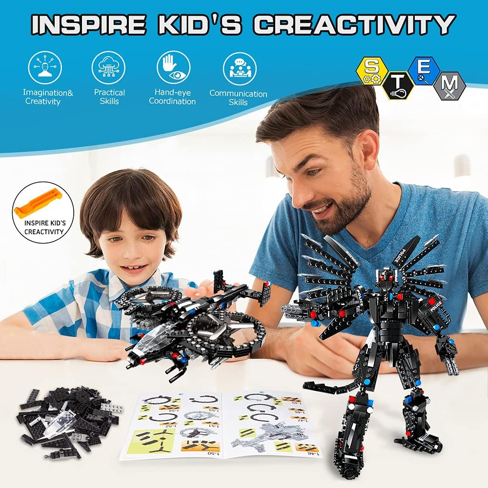 HOGOKIDS Building Bricks Toy Boys STEM Building Set – 619 Pieces City ...