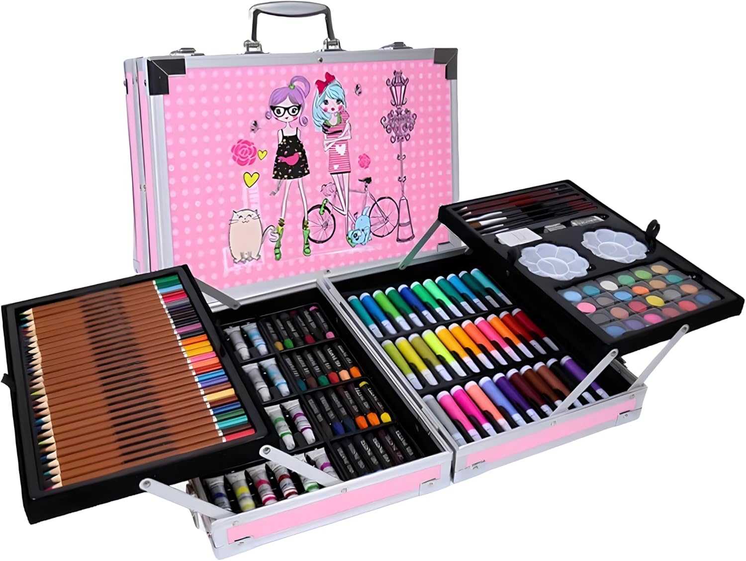 Amazon.com: ENSEMBLE LUMIERE 145 Piece Deluxe Art Set Toolbox with ...