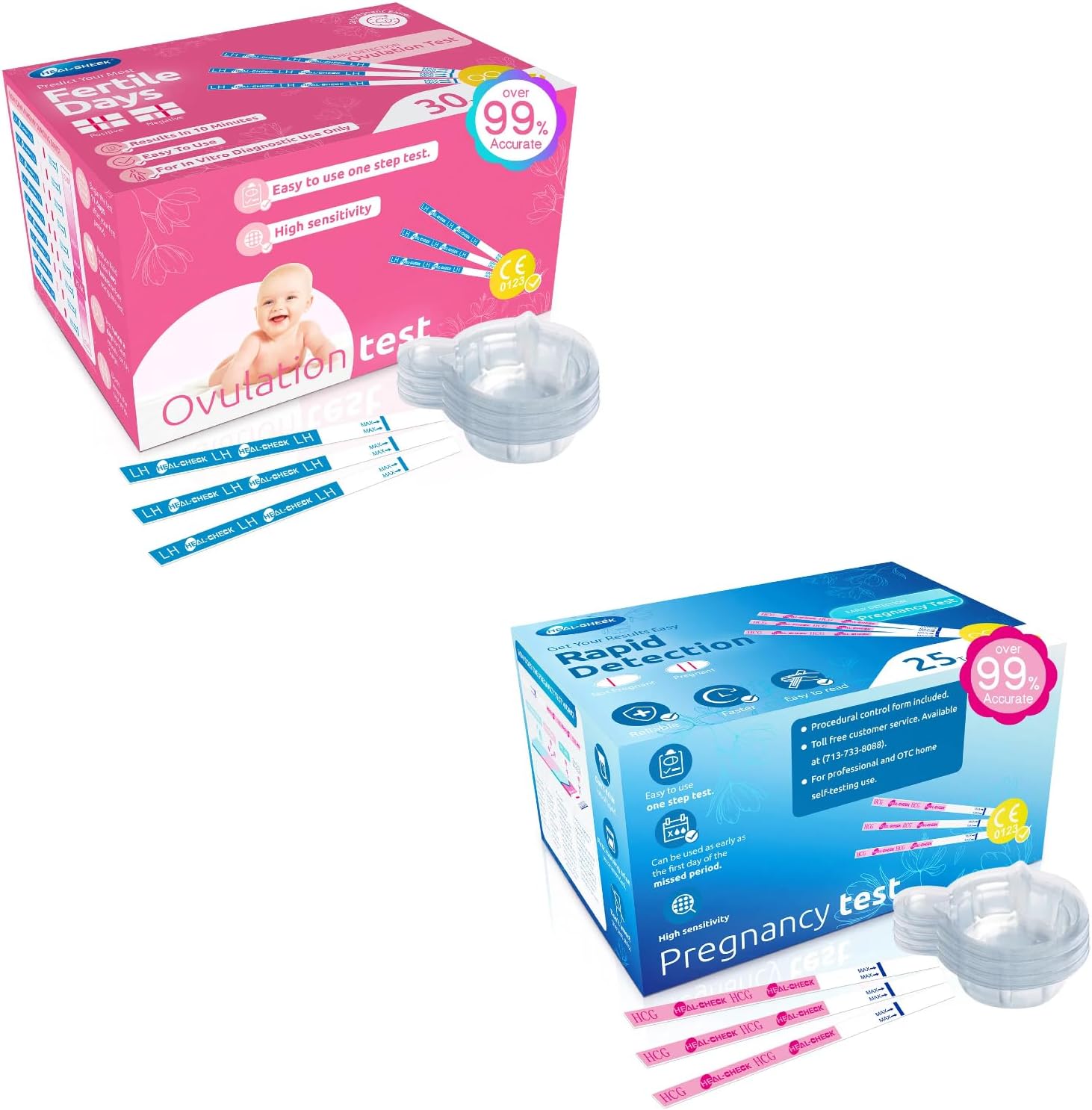 Amazon.com: Ovulation Test Strips 30 and Pregnancy Tests 25, HEAL-CHECK ...