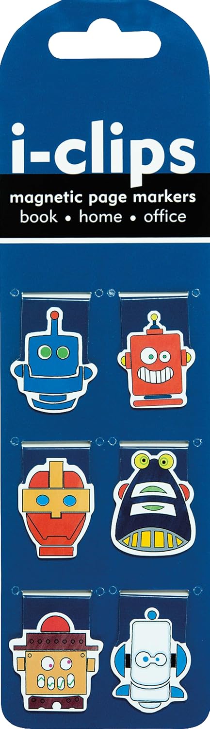 Robots i-Clips Magnetic Page Markers (Set of 6 Magnetic Bookmarks ...