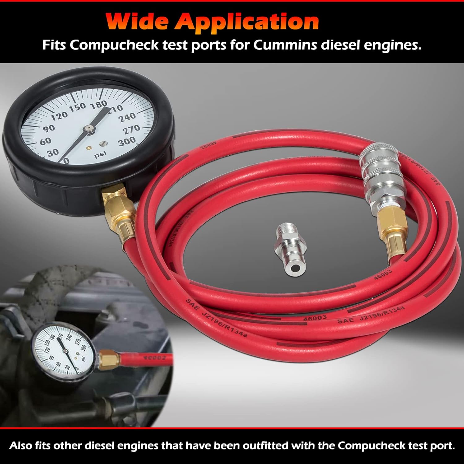 TU-32-20 Fuel System Pressure Test Gauge with Compucheck Test Fitting ...