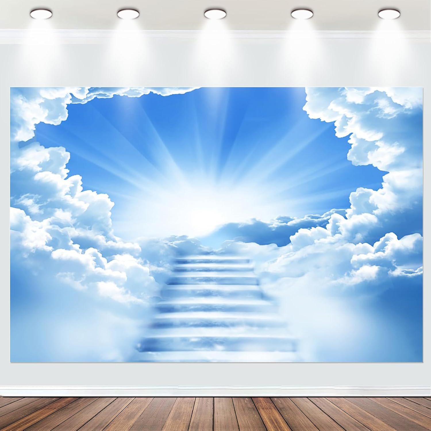 Amazon.com : Fabric 9x6ft Heavenly Backdrops for Photoshoot Blue Sky ...