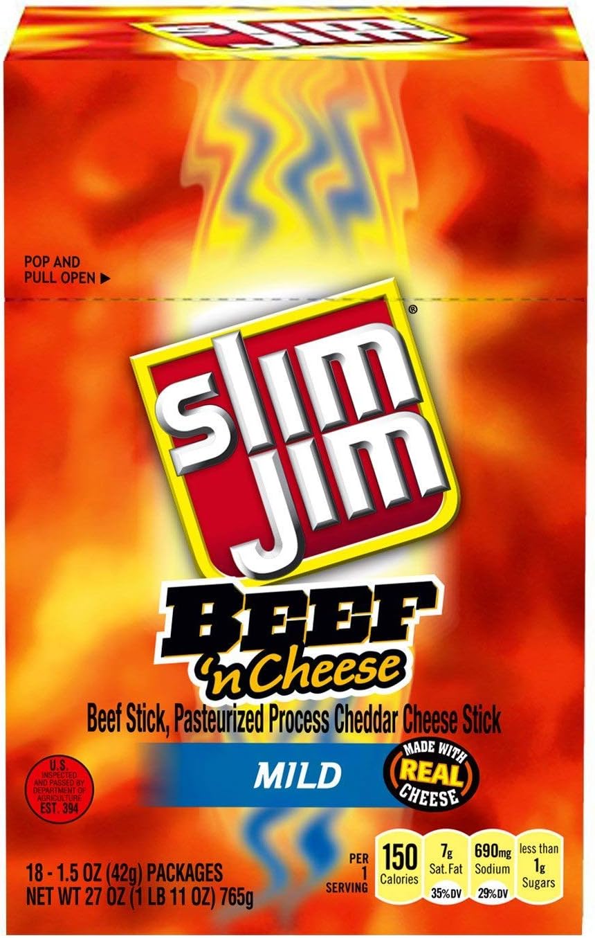 Amazon.com: Slim Jim Smoked Meat Sticks, Original Flavor, 6g Protein ...