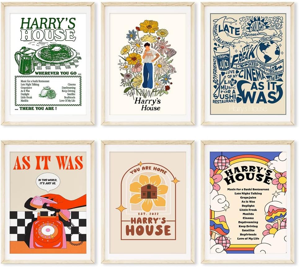 Amazon.com: Harry Poster Style Canvas Painting Room Aesthetic ...