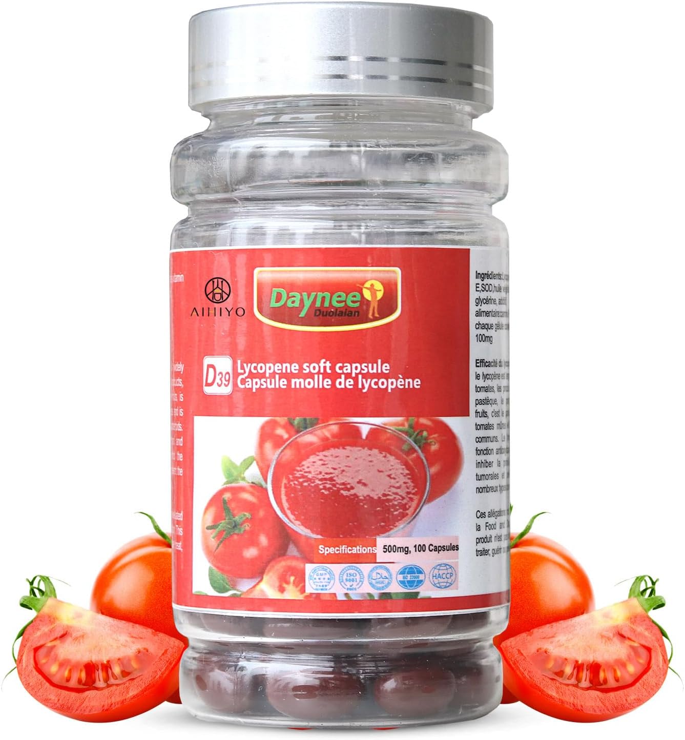 Amazon.com: AIHIYO Lycopene Soft Capsule, 100mg Tomato Supplement ...