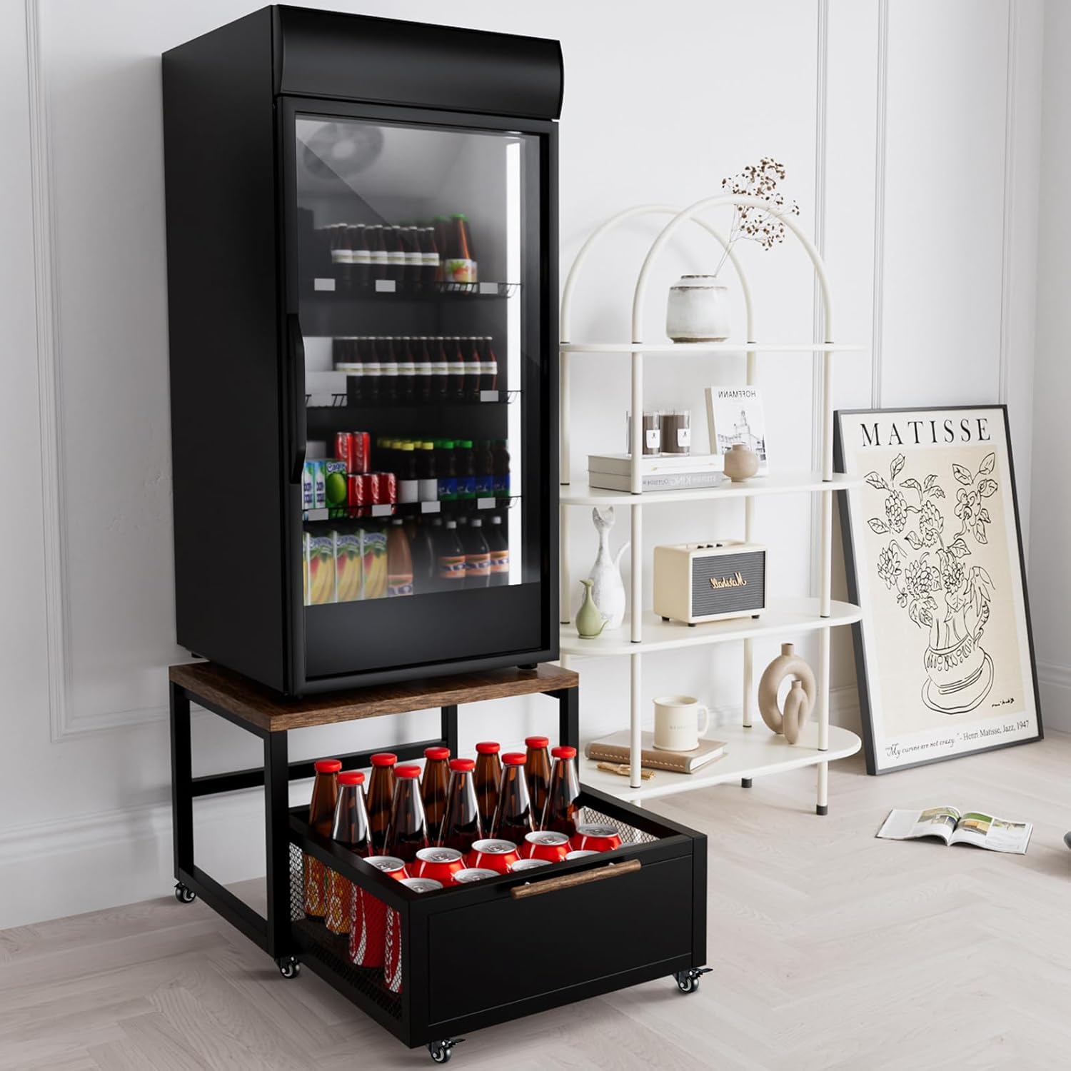 Amazon.com: Mini Fridge Stand with Storage, Dorm Fridge Stand, 19.7"x19 ...