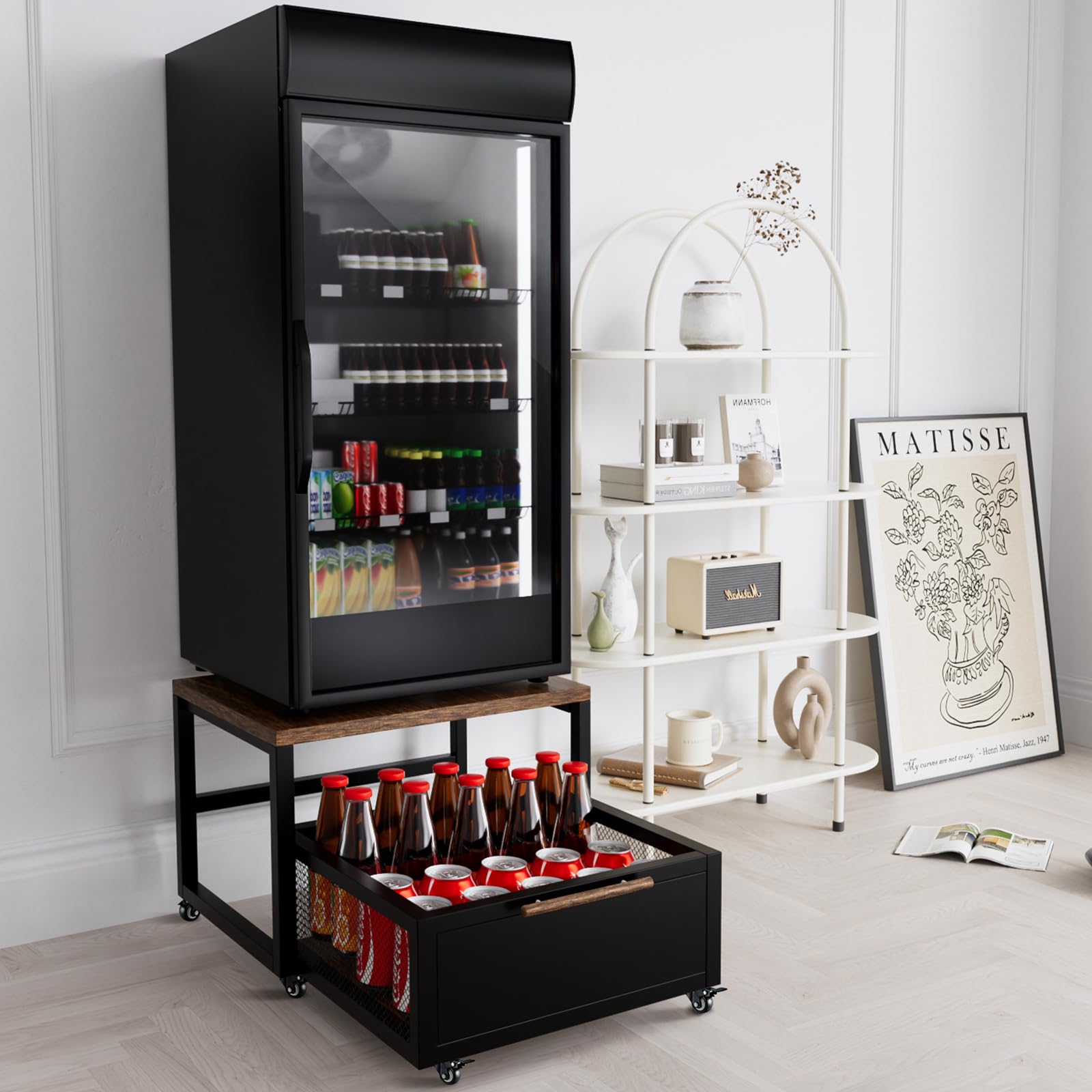 Amazon.com: JOGEPEYO Mini Fridge Stand with Storage, Dorm Fridge Stand ...