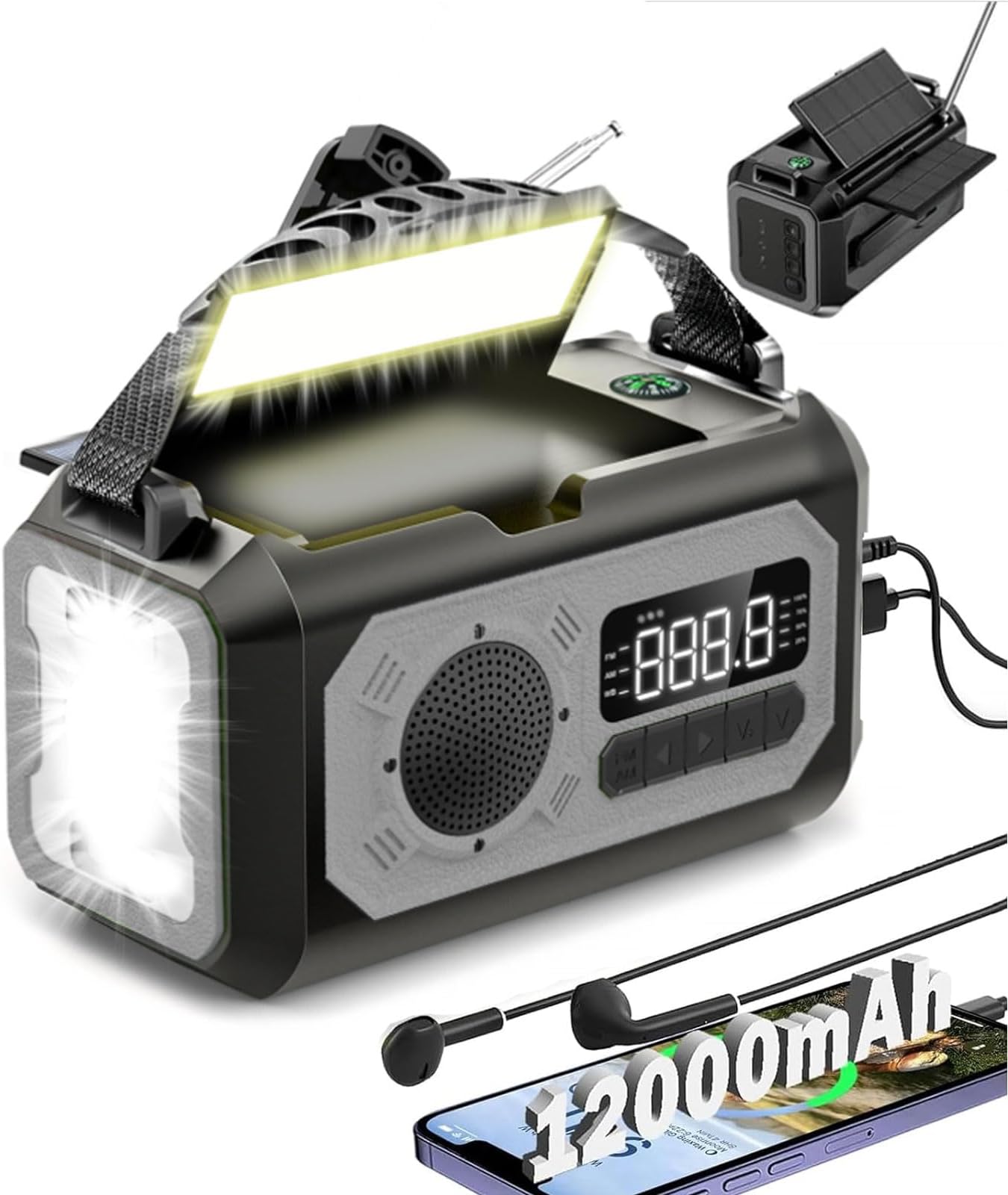 Amazon.com: 12000mAh Hand Crank Emergency Radio, AM/FM/NOAA Weather ...