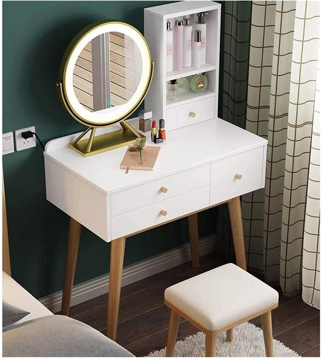 Amazon.com: high-end Dressing Table Dressing Table and Stool Set ...