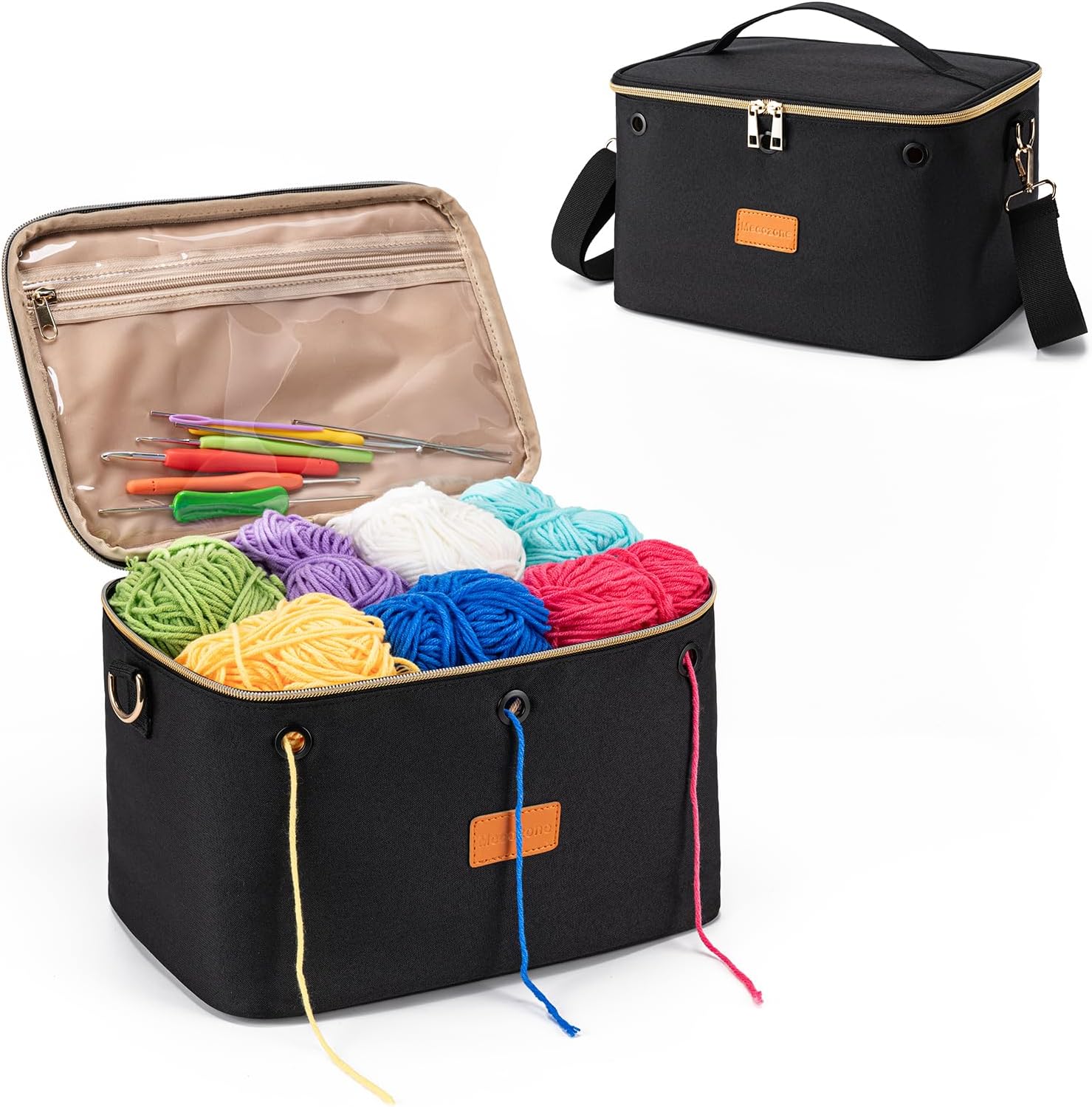 Amazon.com: Mecozone Crochet Bag Organizer, Yarn Travel Bag for Crochet ...