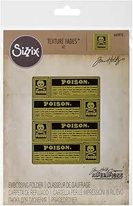 Sizzix 660973 Texture Fades Embossing Folder, Poison Labels by Tim ...
