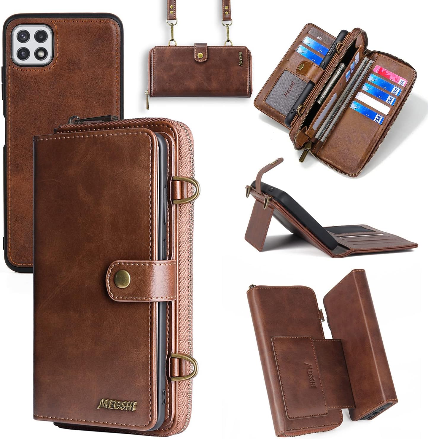 Amazon.com: Compatible with Samsung Galaxy A22 5G/Boost Mobile Celero 5G Wallet Case Crossbody ...