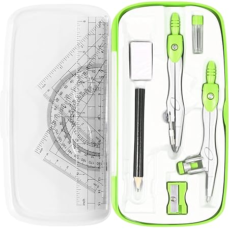 Amazon.com : Vobou Math Geometry Kit Sets 10 Piece Student Supplies ...