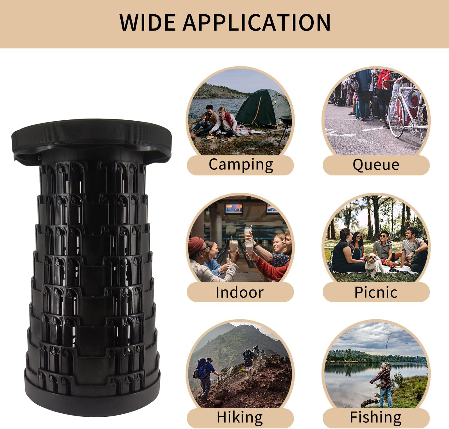 Taburete plegable mejorado, taburete plegable portátil, ligero pero más ...