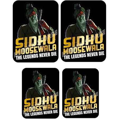 Sidhu MOOSEWALA Sticker Pack of 4 Sidhu Moosewala Stickers Poster (8×8 ...