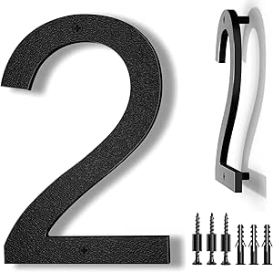 IVERRA 8 Inch Large Floating House Numbers, Black Modern House Number ...