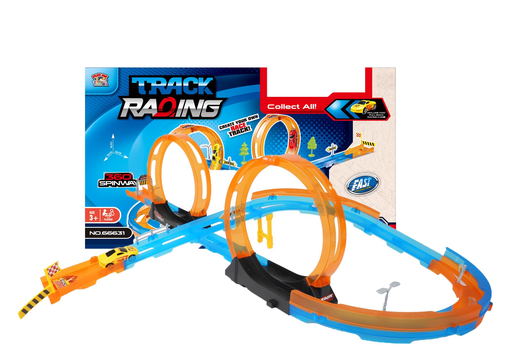 Buy JOY JUNCTION Track Set Loop Track Car Racing Set with 1 1:64 Scale ...