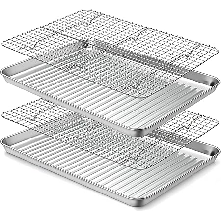 Amazon.com: Wildone Baking Sheet & Rack Set [2 Sheets + 2 Racks ...