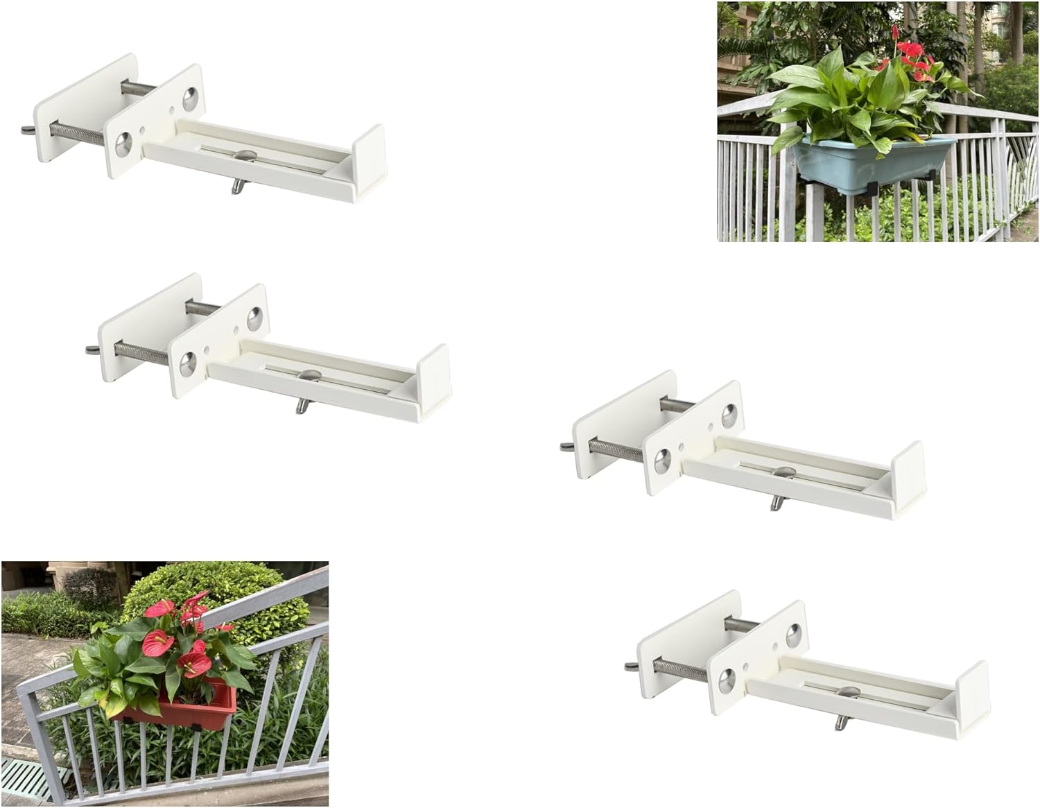 Amazon.com : snnjkwt Universal Adjustable Planter Box Brackets, Deck ...