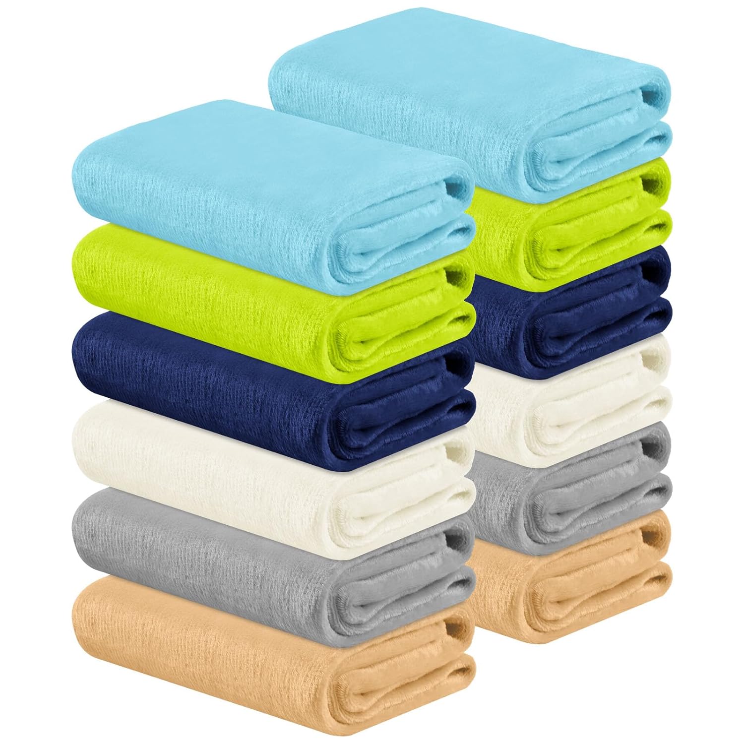 Amazon.com: Newwiee 12 Pcs Soft Fuzzy Baby Blanket Flannel Fluffy Warm ...