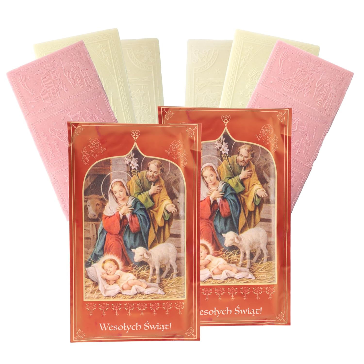 Amazon.com: Oplatki Christmas Wafers, 2 White 1 Pink with Decorative ...