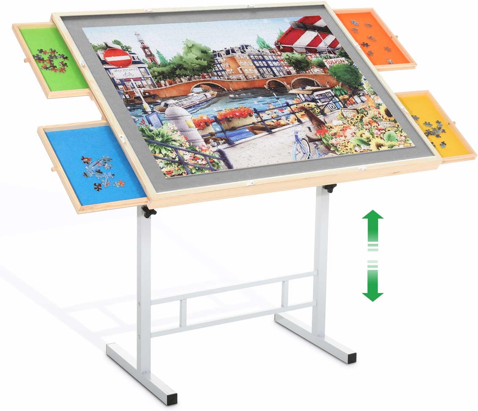 Amazon.com: RAGOZONERY Jigsaw Puzzle Table 1500pcs, Adjustable Five Up ...