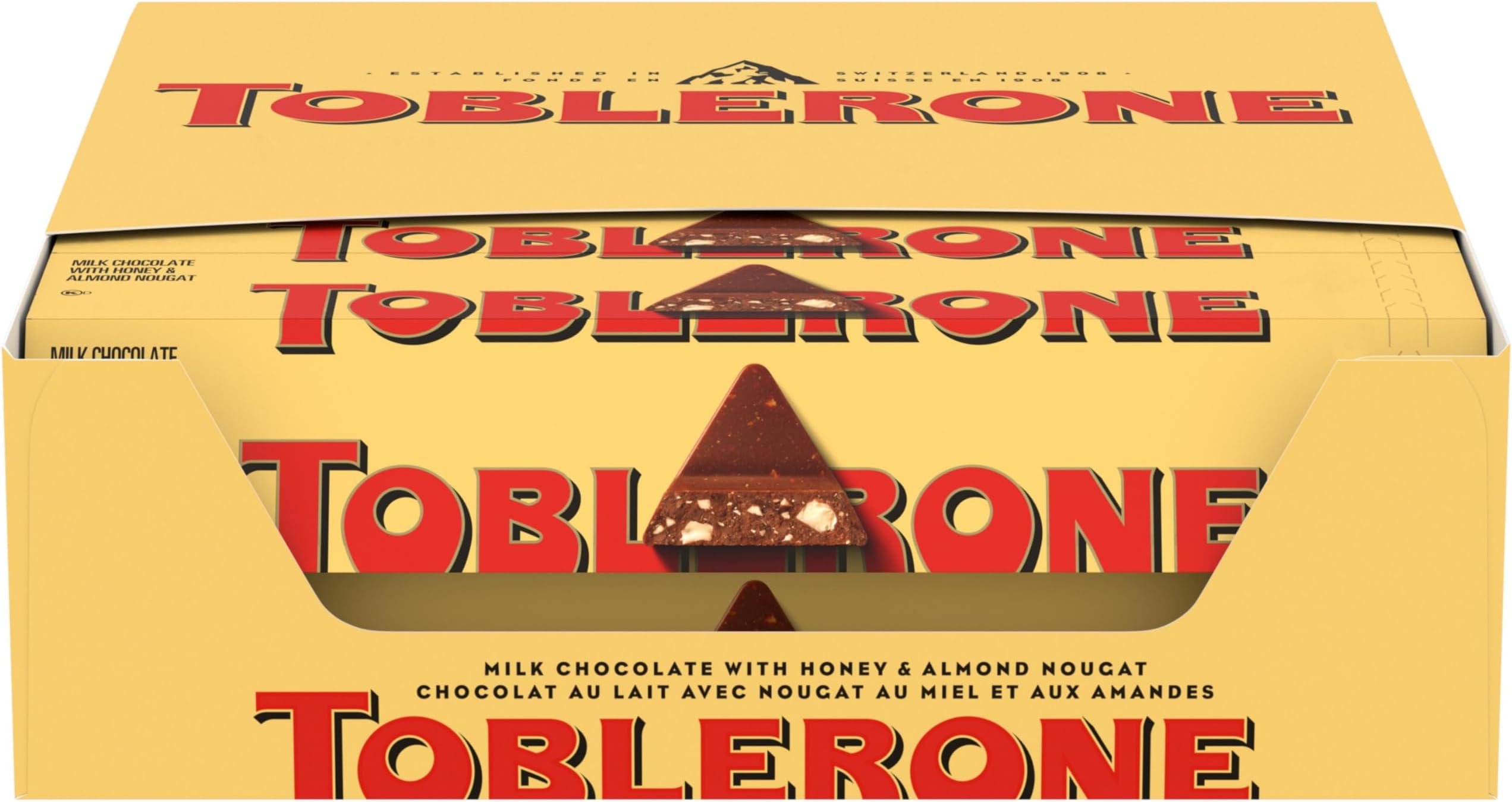 Amazon.com : Toblerone Milk Chocolate Bar with Honey and Almond Nougat ...