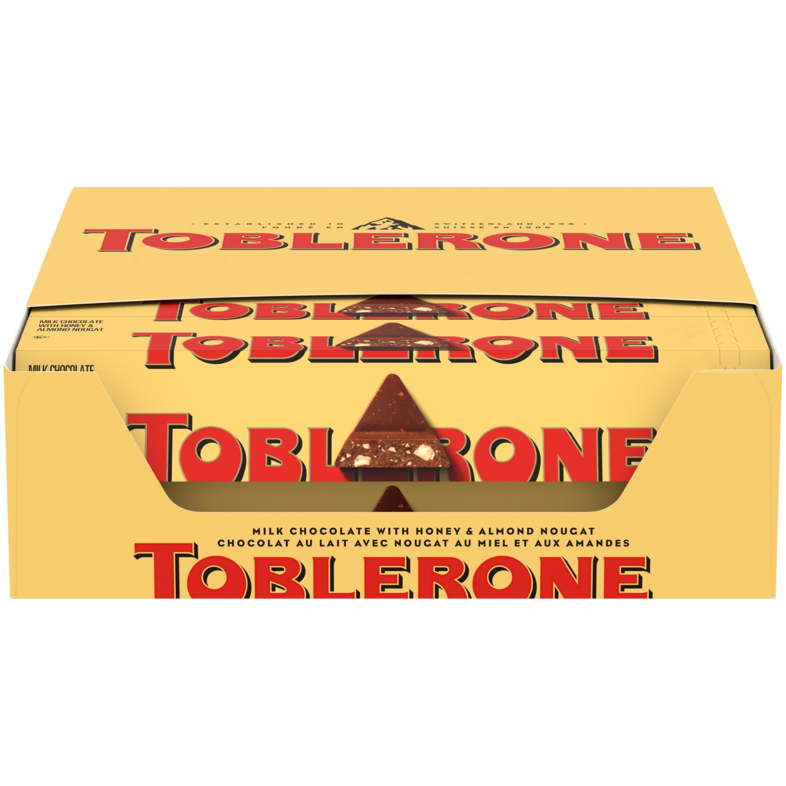 Amazon.com : Toblerone Milk Chocolate Bar with Honey & Almond Nougat ...