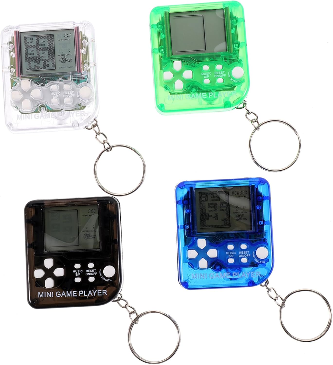 Amazon.com: WOFASHPURET 4pcs Mini Electronic Game Console Keychain ...