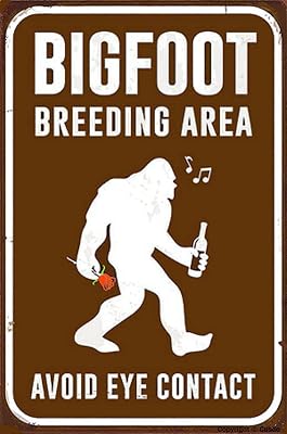 Amazon.com: Bigfoot Breeding Area Metal Retro Plaque Warning Sign Metal ...