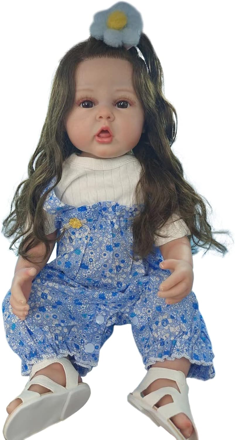 Amazon.co.jp: 60cm 3D ペイント スキン リボーンベビードール 24インチ 女の子 お姫様 長い髪 本物そっくり 幼児人形 べべアート コレクション 子 クリスマス 贈り物 ...