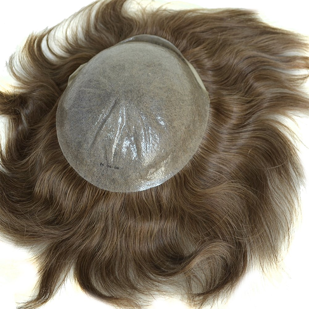 AIRAO All PU Silicone Base Custom Mens Toupee Hairpiece Human Indian ...