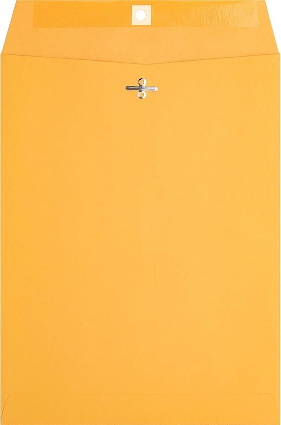 Amazon.com : Heavy Duty Clasp Envelopes, 9" x 12", Brown Kraft - 10 ...