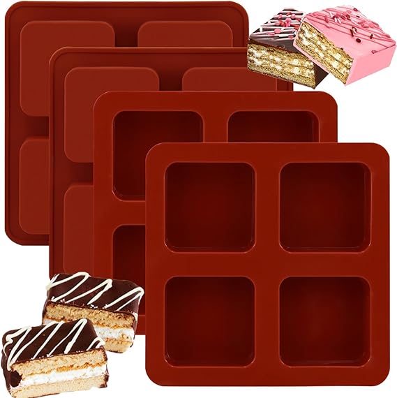 Amazon.com: 4 Cavity S'mores Mold For Chocolate-Covered Cookies, Square ...