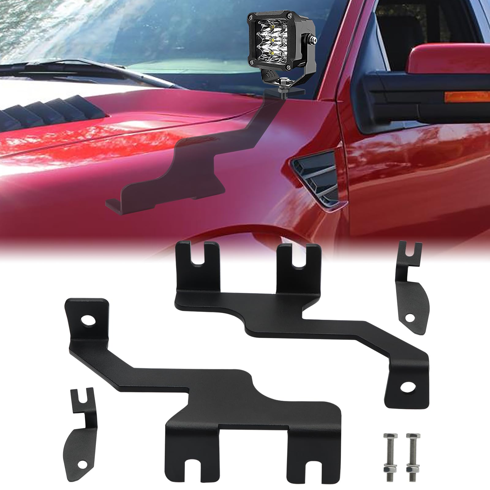 Amazon.com: JERBOR Upper Hood Pillar LED Work Light Pod Mount Brackets ...