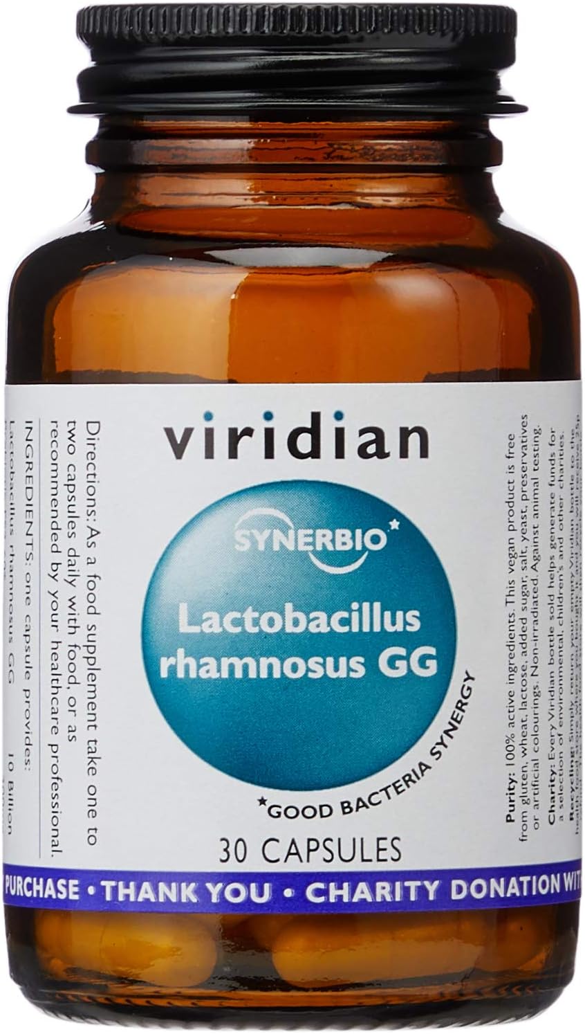 Viridian Synbiotic Lactobacillus Rhamnosus GG Vegetable Capsules 30 ...