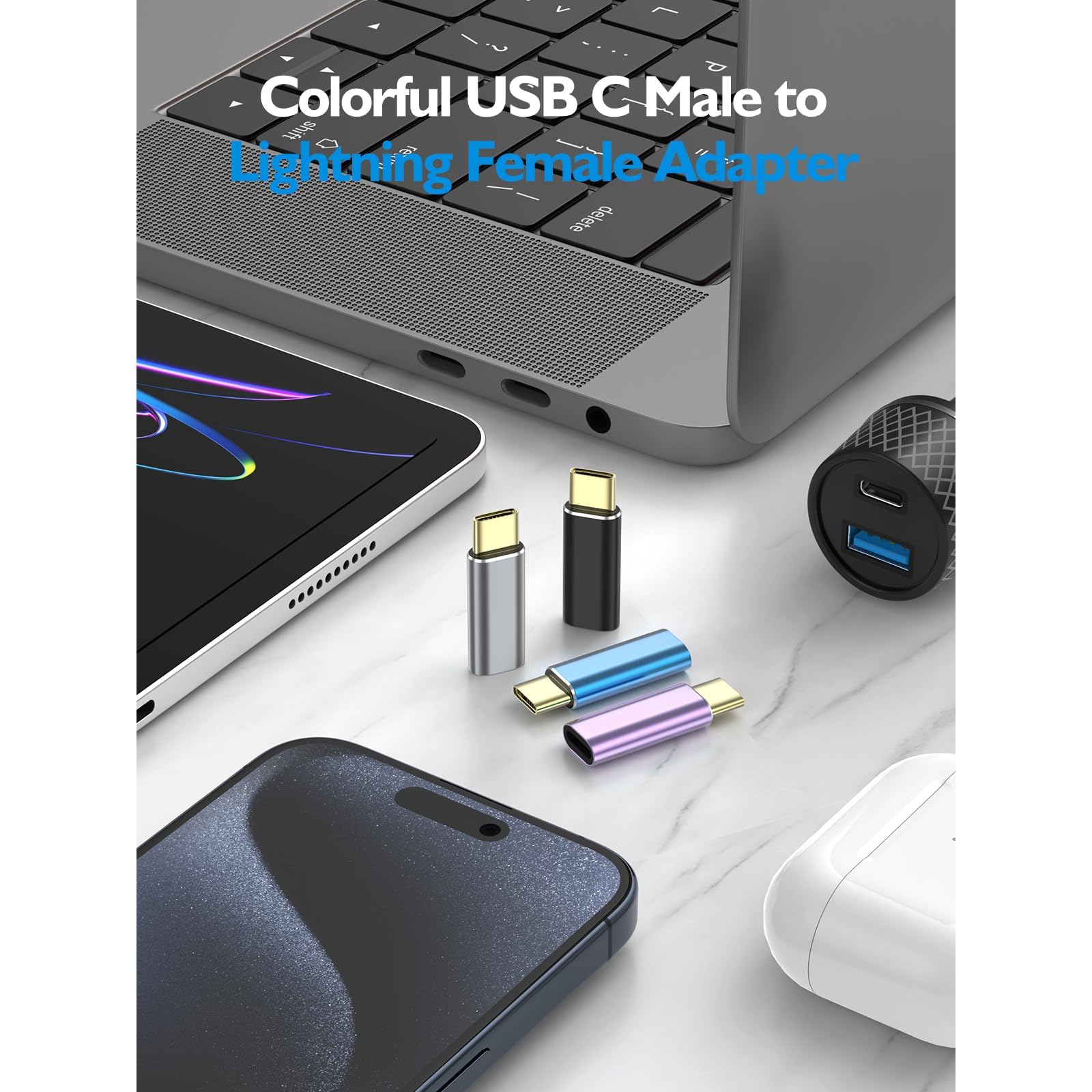 Snapklik.com : ARKTEK Lightning To USB C Adapter 4Pack- Support Fast ...
