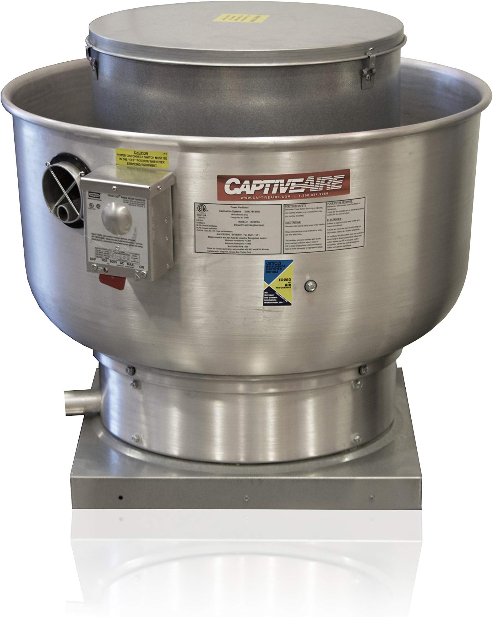 Amazon.com: CAPTIVE-AIRE Direct Drive Centrifugal Downblast Roof ...
